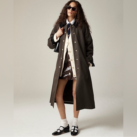 J. Crew | Jackets & Coats | J Crew Long Barn Jacket In Waxed Cotton ...